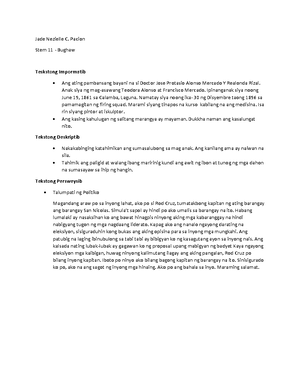 HGP Activity week 4 - Pagbasa at pagsulat - Let’s Try This Suggested ...