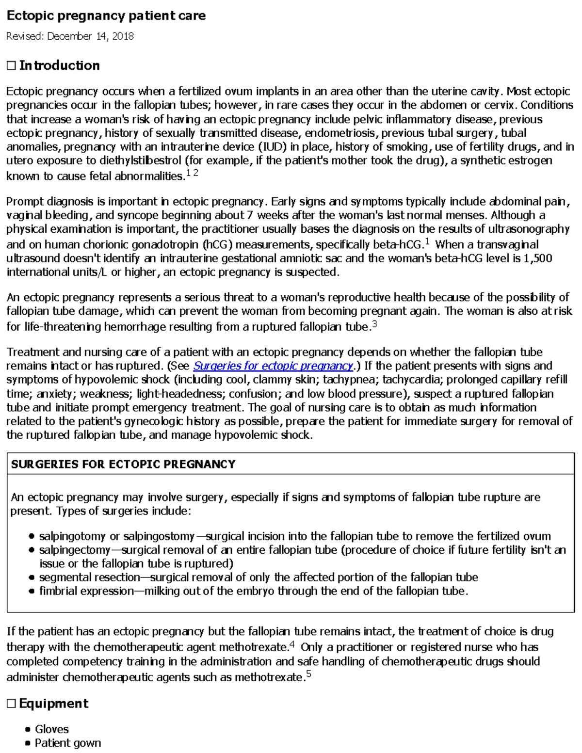 Ectopic pregnancy patient care - Ectopic pregnancy patient care Revised ...