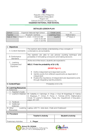 CO Math10 Q2 Module 4 - Mathematics Quarter 2 – Module 4: Proving Theorems Related to Chords ...