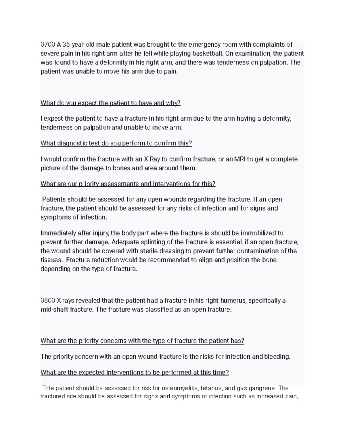 NGN style case study Musculoskeletal - 0700 A 35-year-old male patient ...