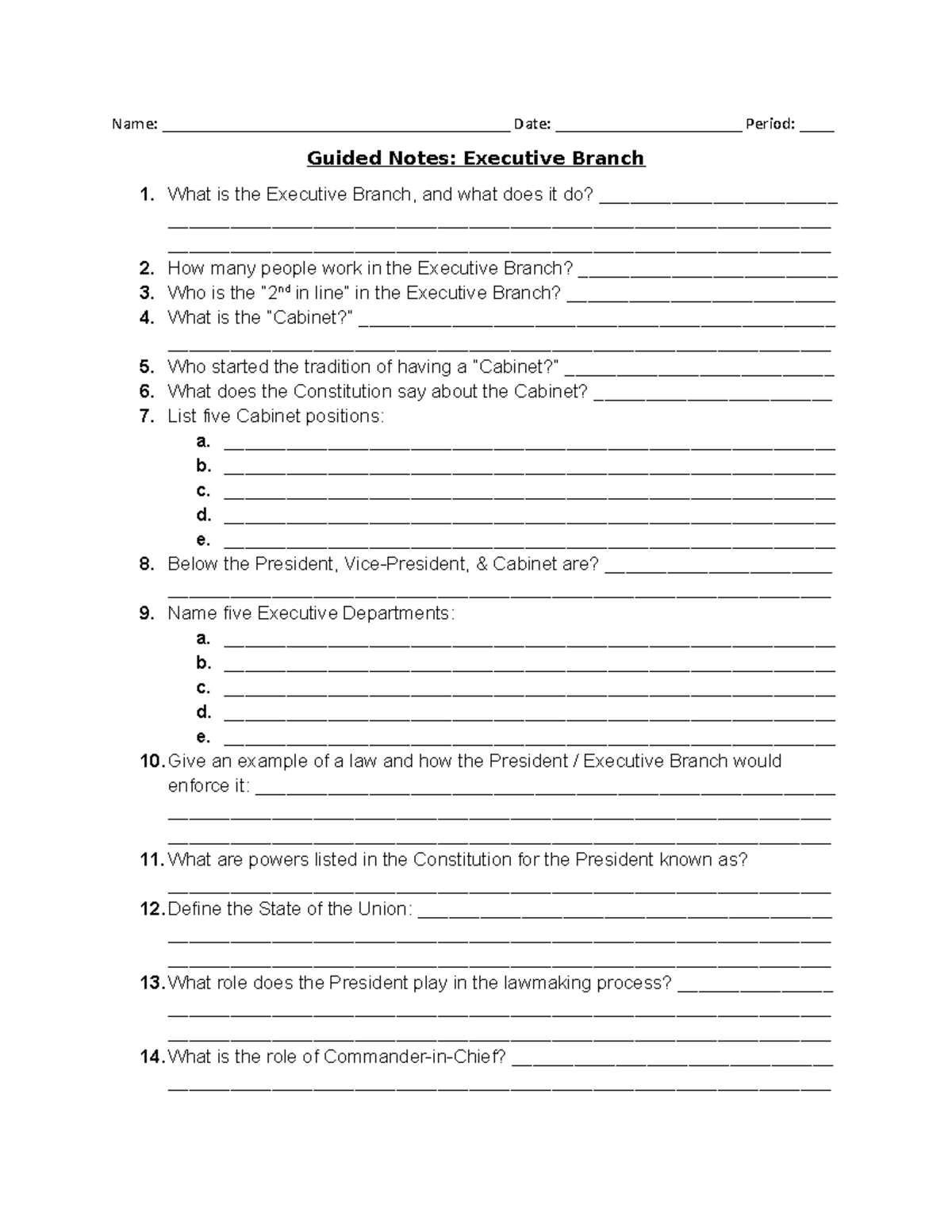 Darian maxwell - Guided Notes Executive Branch - Name