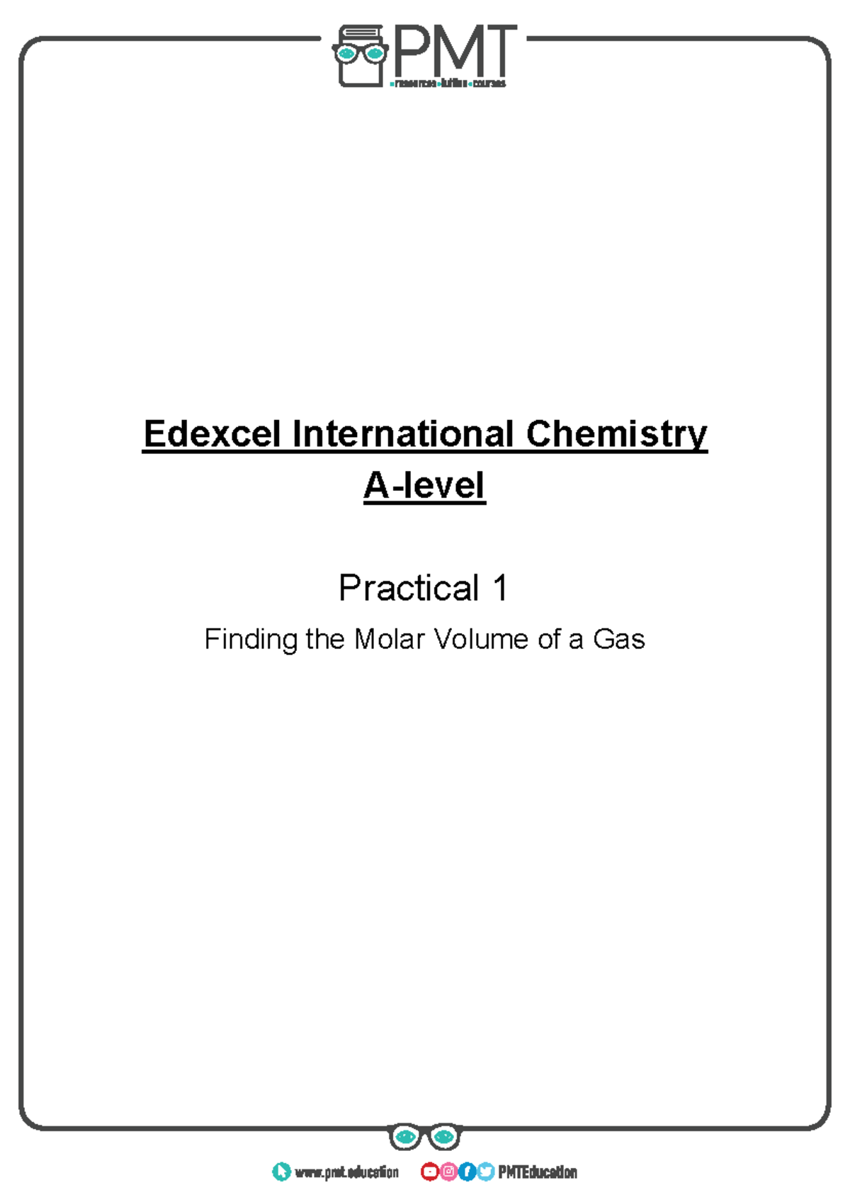 CP 1 - Finding the Molar Volume of a Gas - Edexcel International Chemistry A-level Practical 1 ...