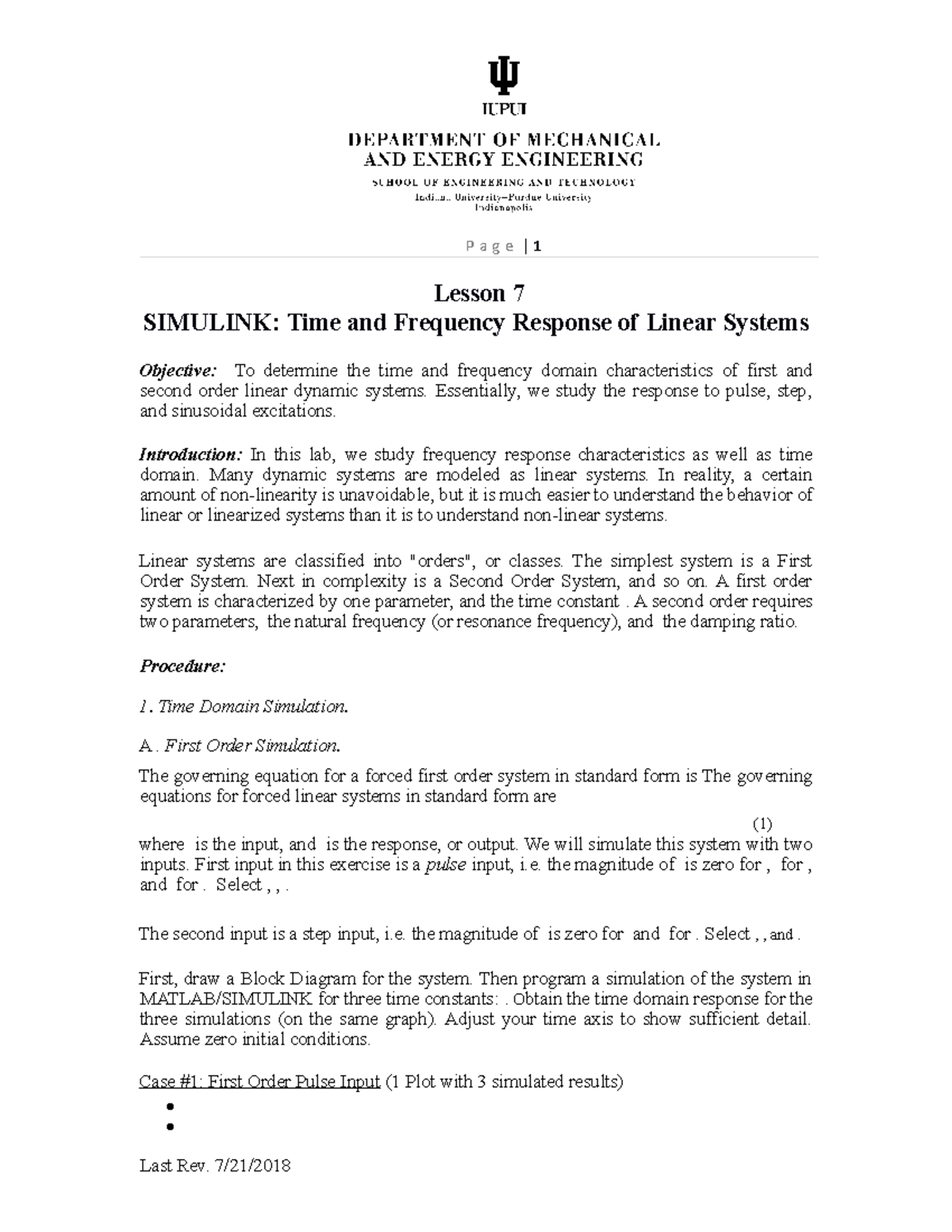 Lab View Matlab Programming Introduction To Simulink P A G E 1 Lesson 7 Simulink Time And 6493