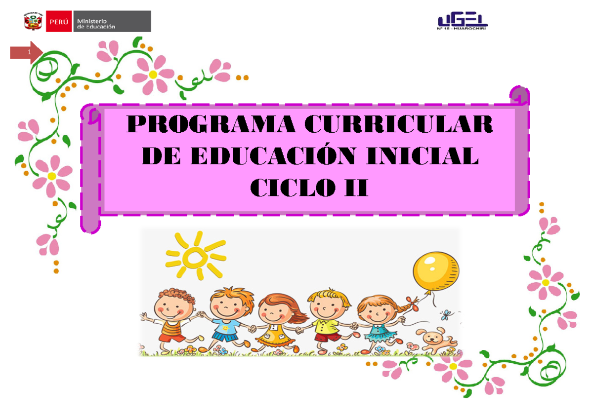 Programa Curricular II - 1 PROGRAMA CURRICULAR DE EDUCACIÓN INICIAL ...