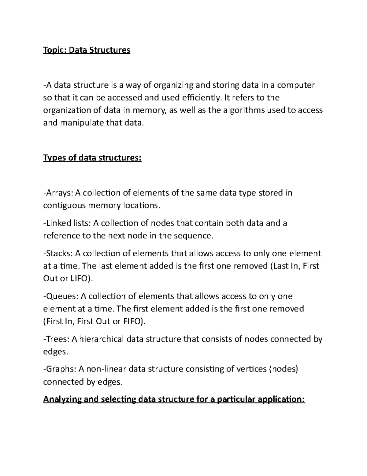 Data structures - It's a good document hope you enjoy and learn ...