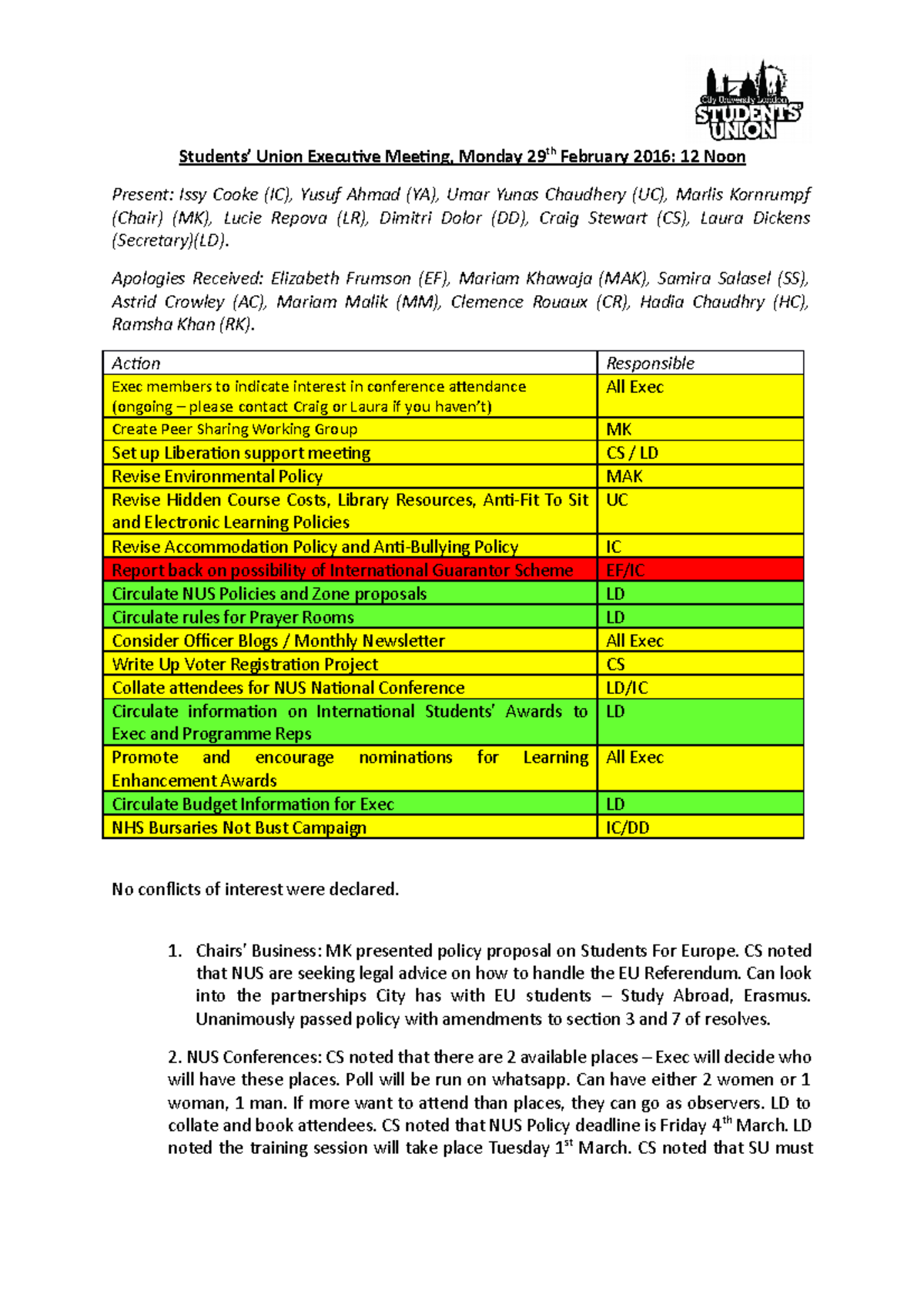 Minutes 29 2 16 General Notes Students Union Executive Meeting minutes-29-2-16-general-notes-students-union-executive-meeting