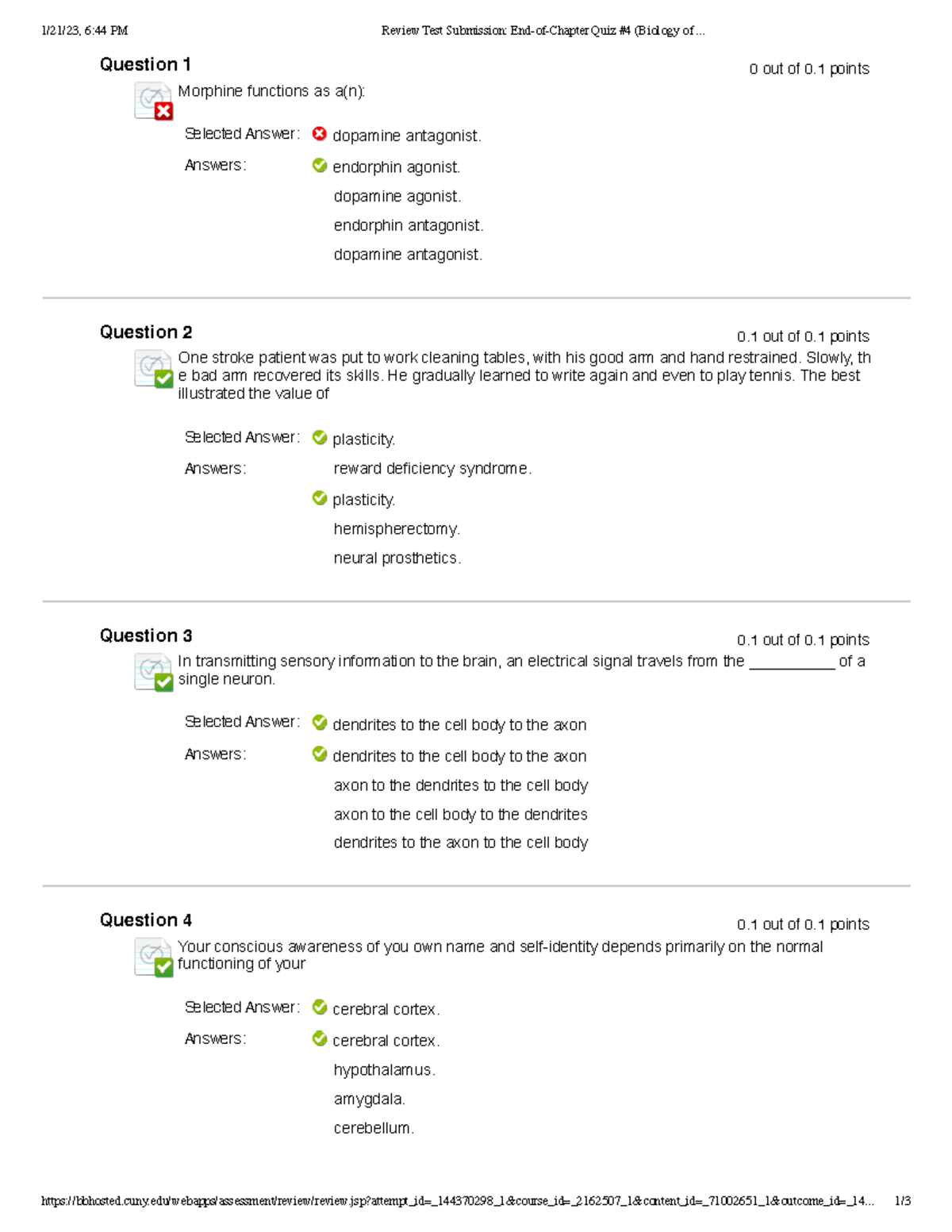 Quiz #4 (Biology of - Preview question quiz - 1/21/23, 6:44 PM Review ...