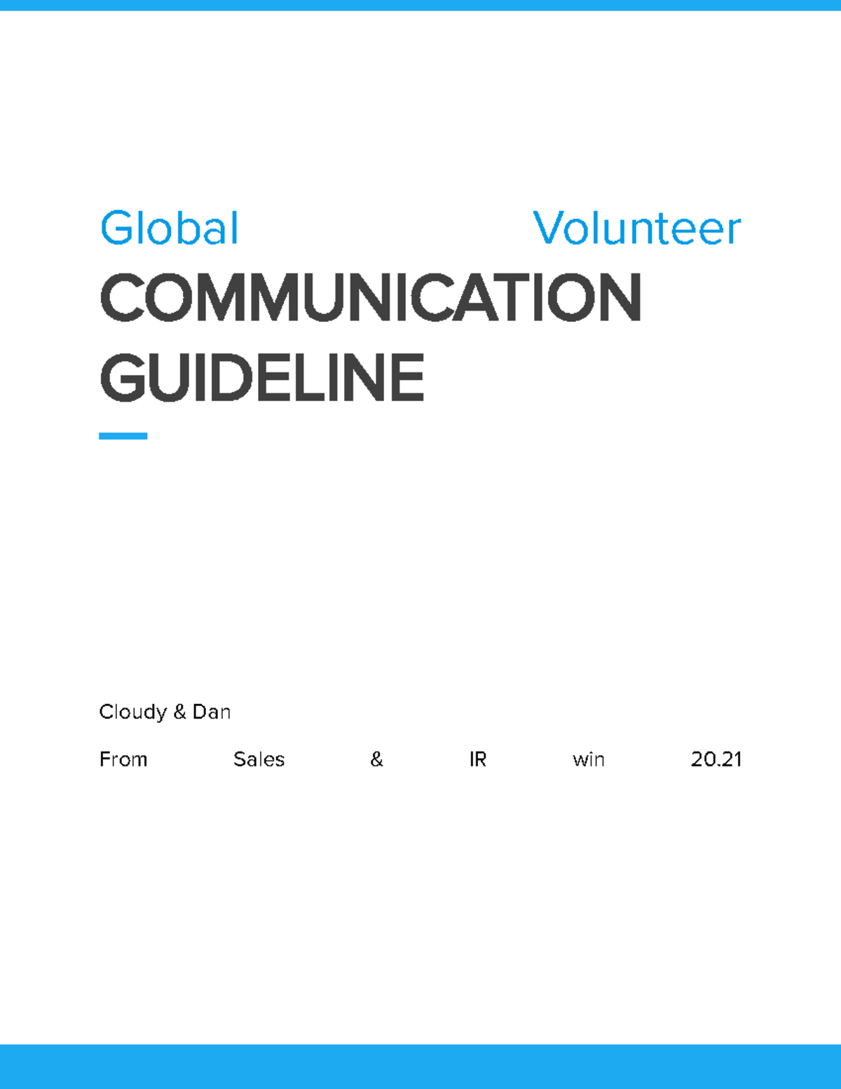 Communication Guideline for LEAD and EP - Global Volunteer ...