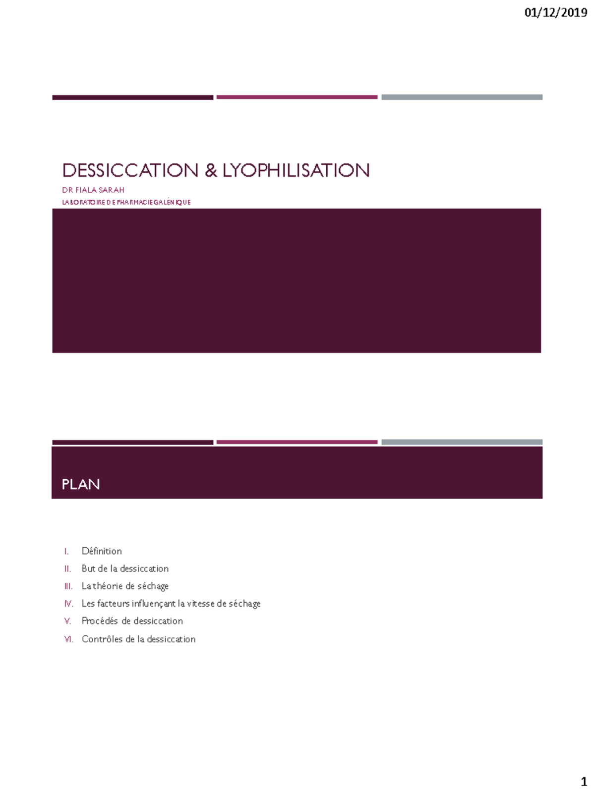 Dessiccation & Lyophilisation - DESSICCATION & LYOPHILISATION DR FIALA ...