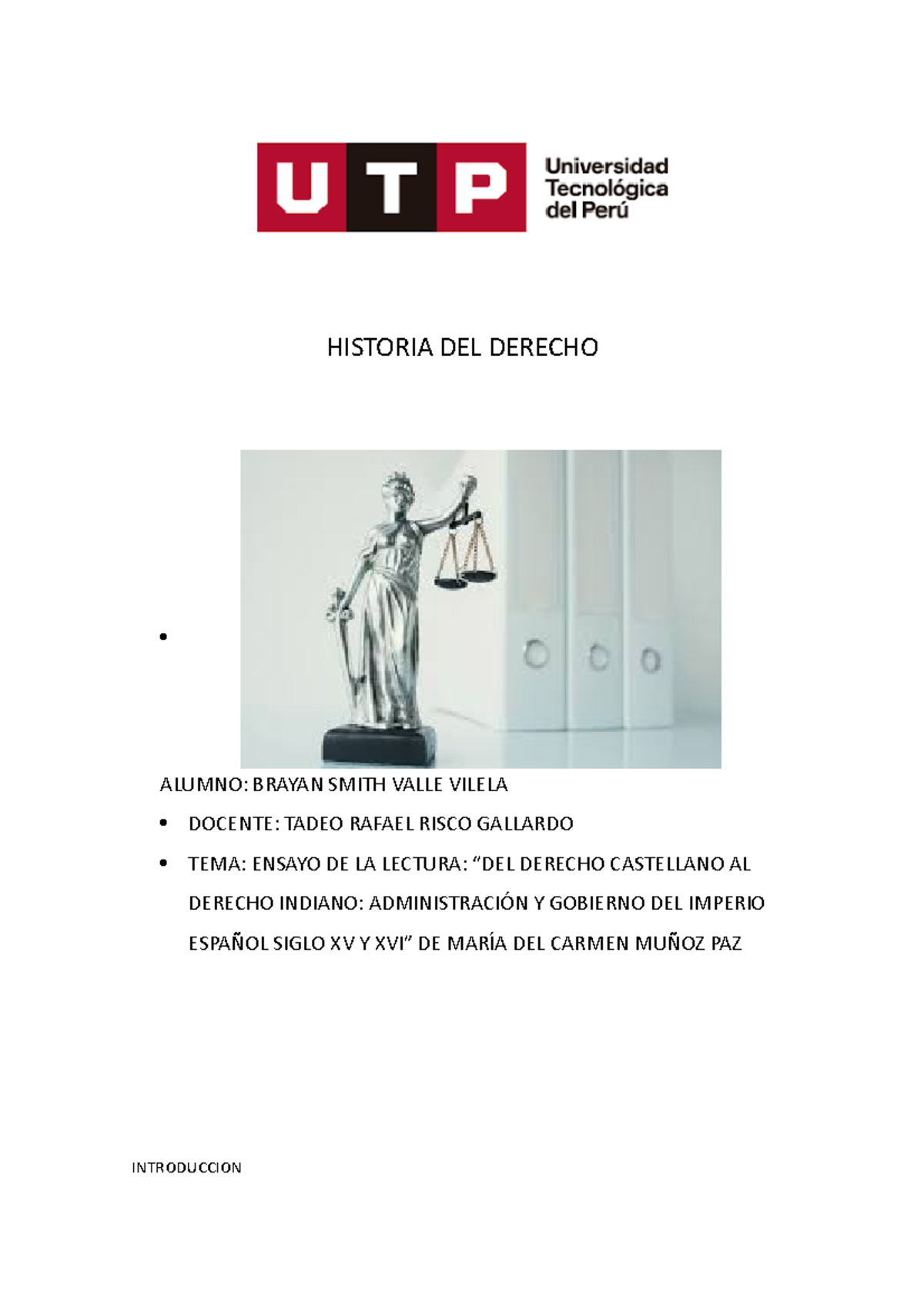 Ensayo Semana 12 Historia DEL Derecho - HISTORIA DEL DERECHO ALUMNO ...