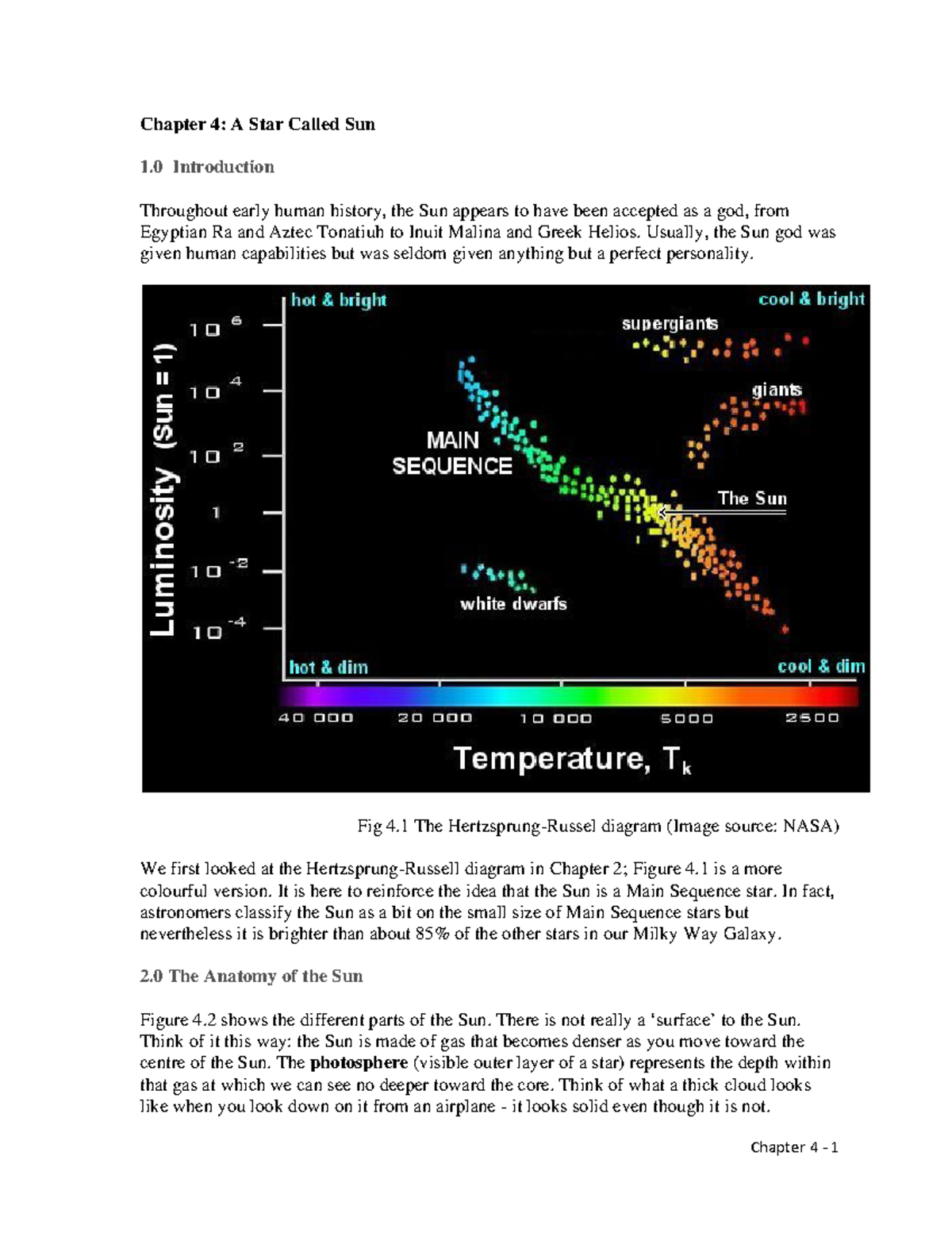 Earth Sci Chapter+4 - Lecture Notes - Chapter 4: A Star Called Sun 1 ...