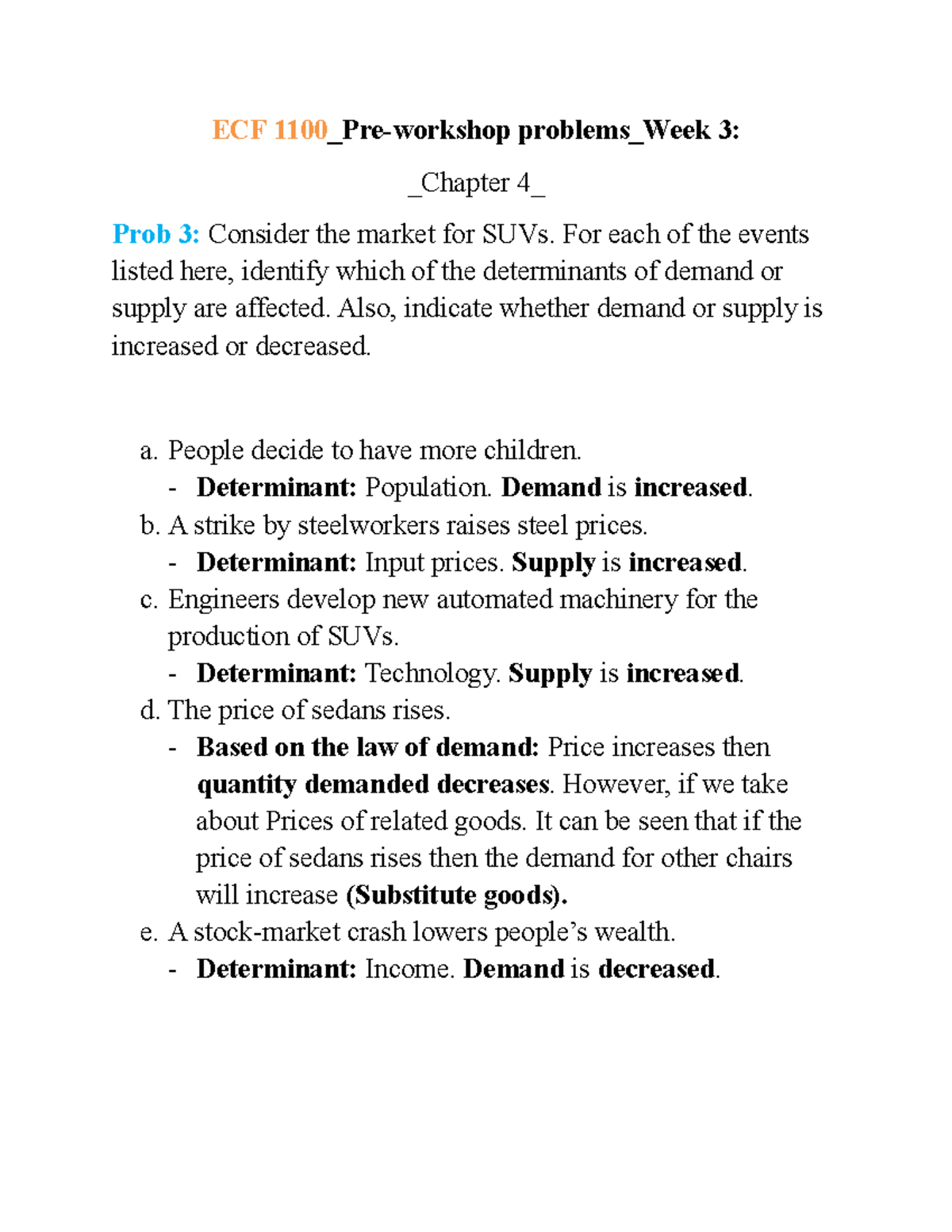 ECF 1100 - Pre-Workshop Week 3 - ECF 1100_Pre-workshop problems_Week 3: Chapter 4 Prob 3 ...
