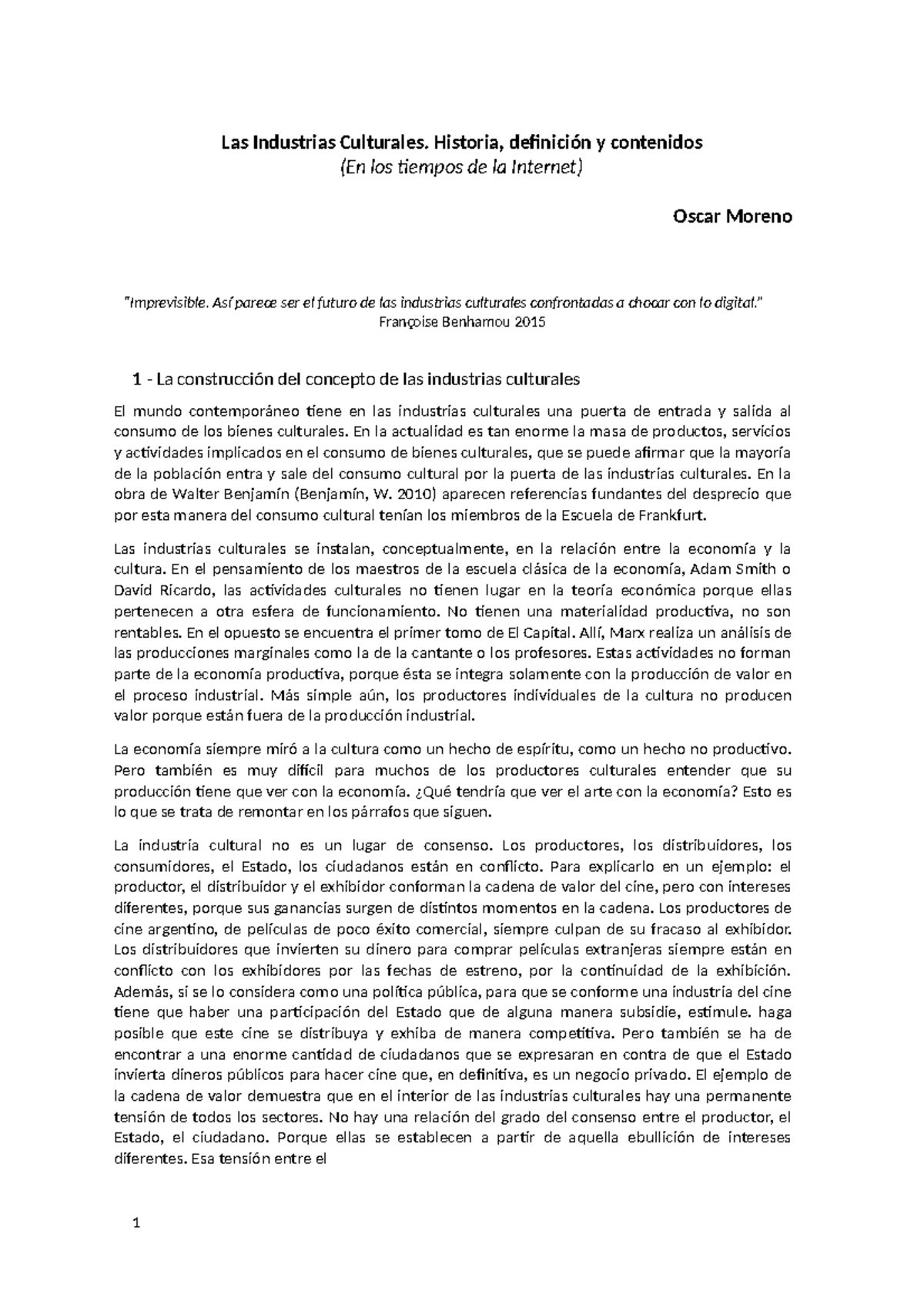Moreno Las Industrias Culturales-convertido - 1 Las Industrias ...