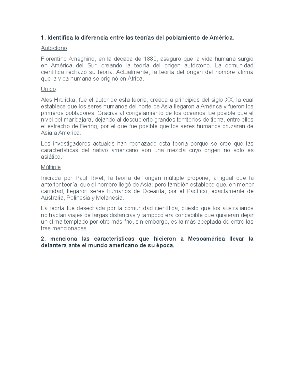 Guia de historia - Identifica la diferencia entre las teorías del ...