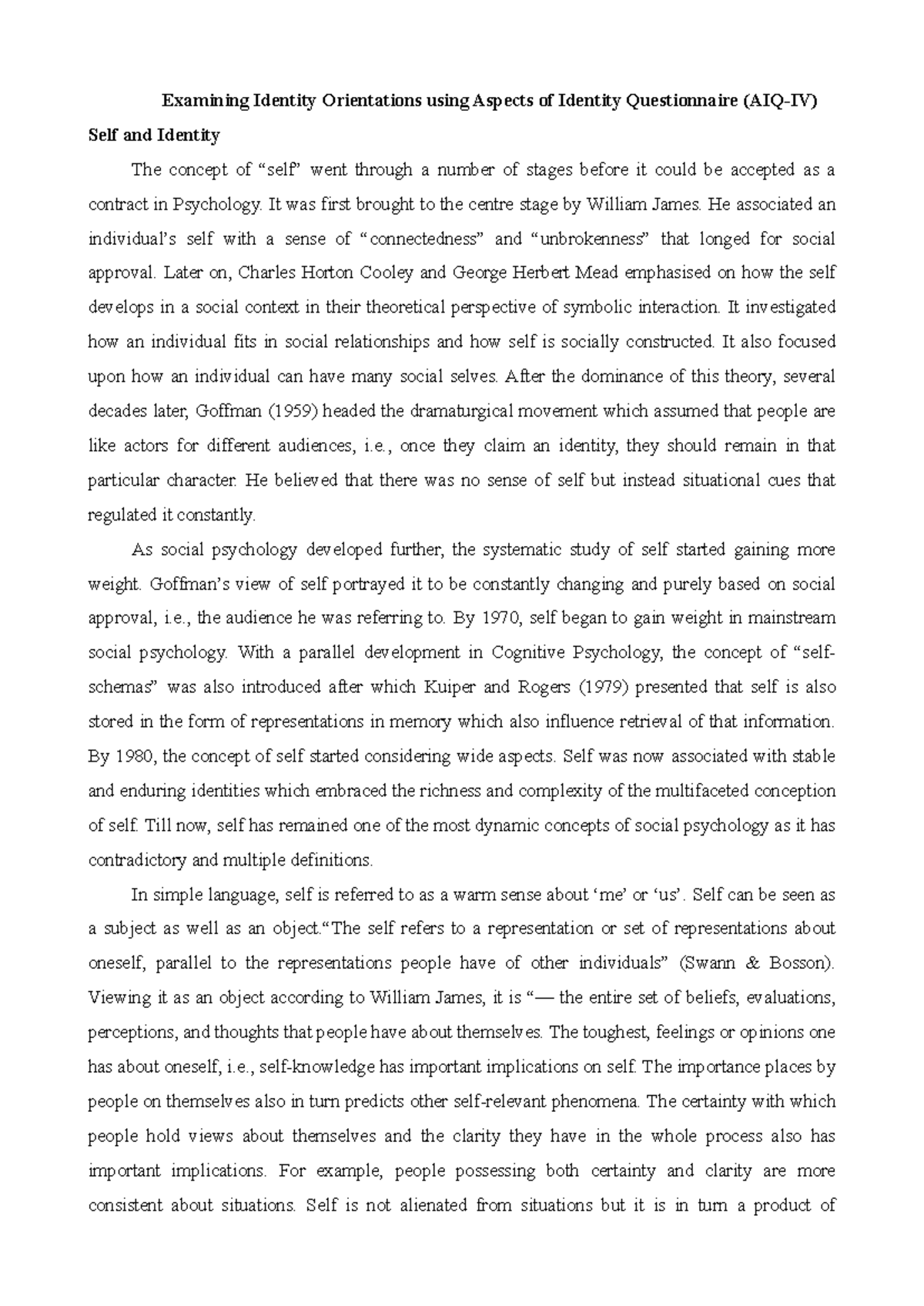 SP LAB-2 - Social Psychology - Examining Identity Orientations using ...