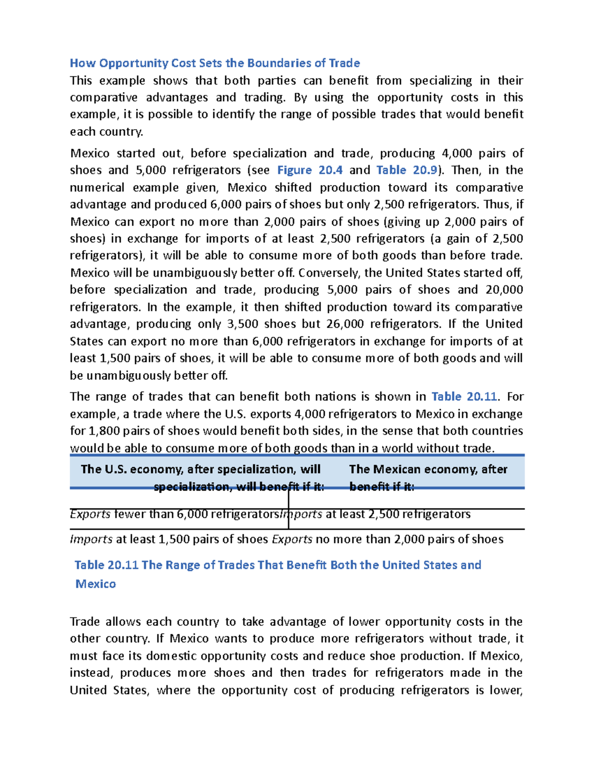 How Opportunity Cost Sets the Boundaries of Trade - By using the ...