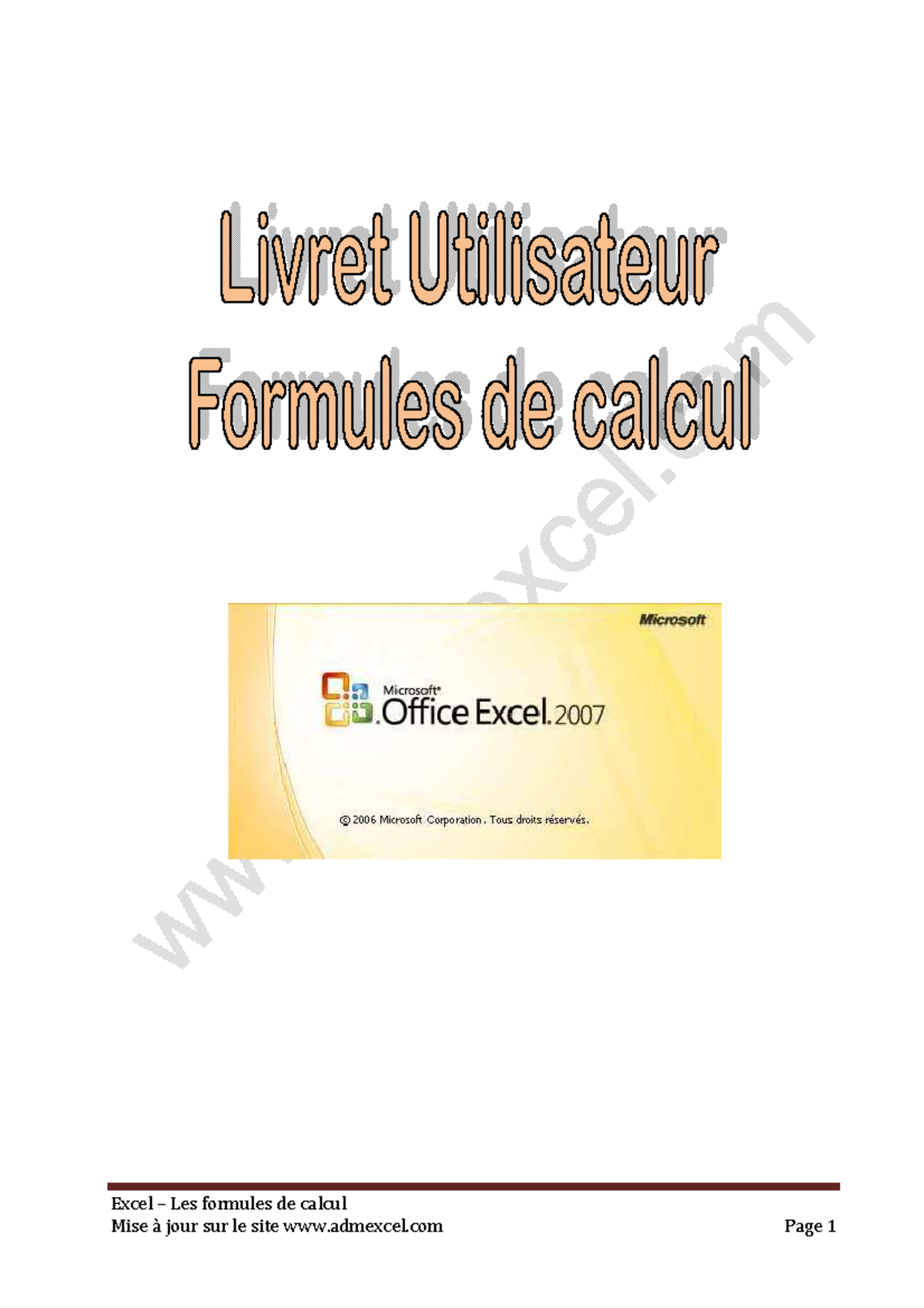 Formules excel - Cours - Excel – Les formules de calcul Excel – Les ...