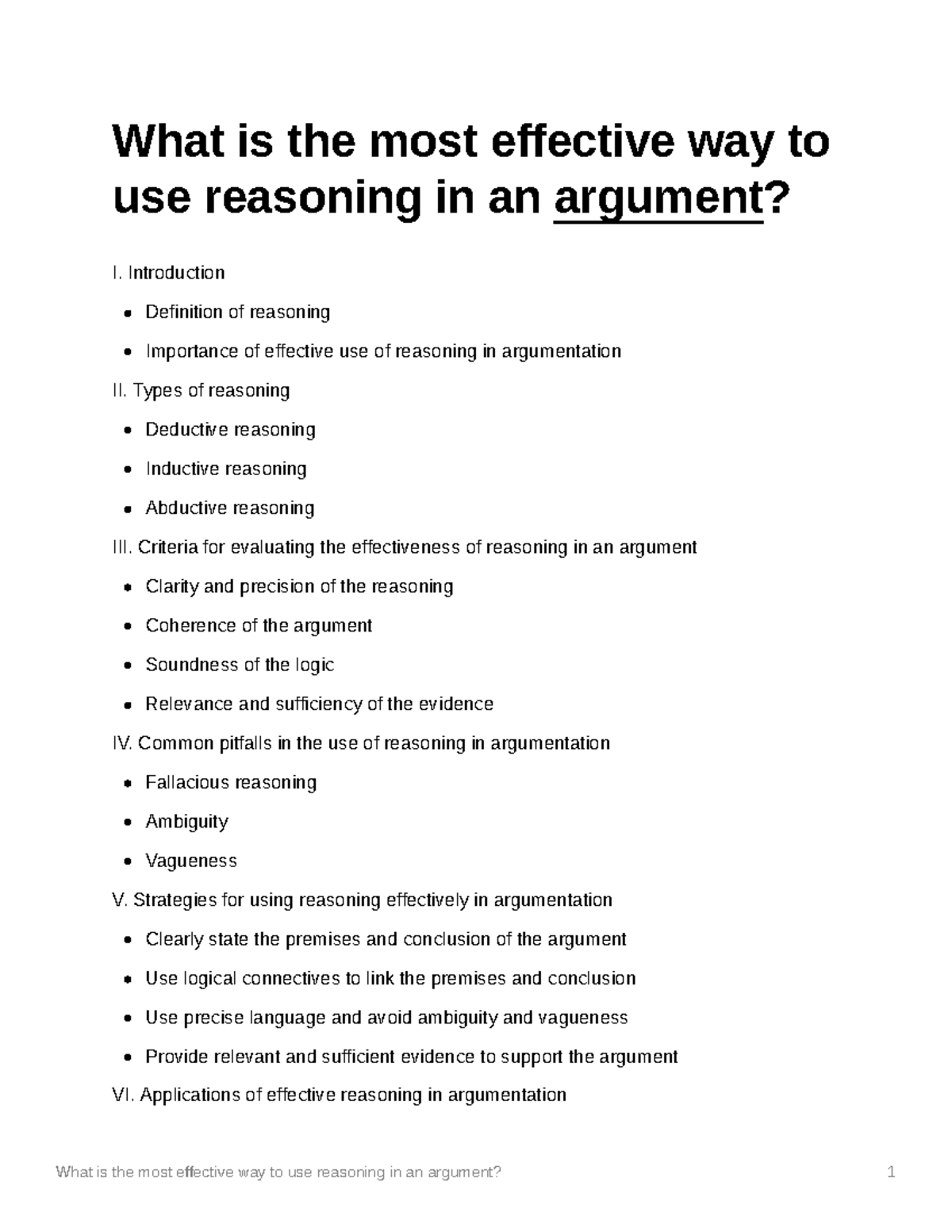 What is the most effective way to use reasoning in an argument ...