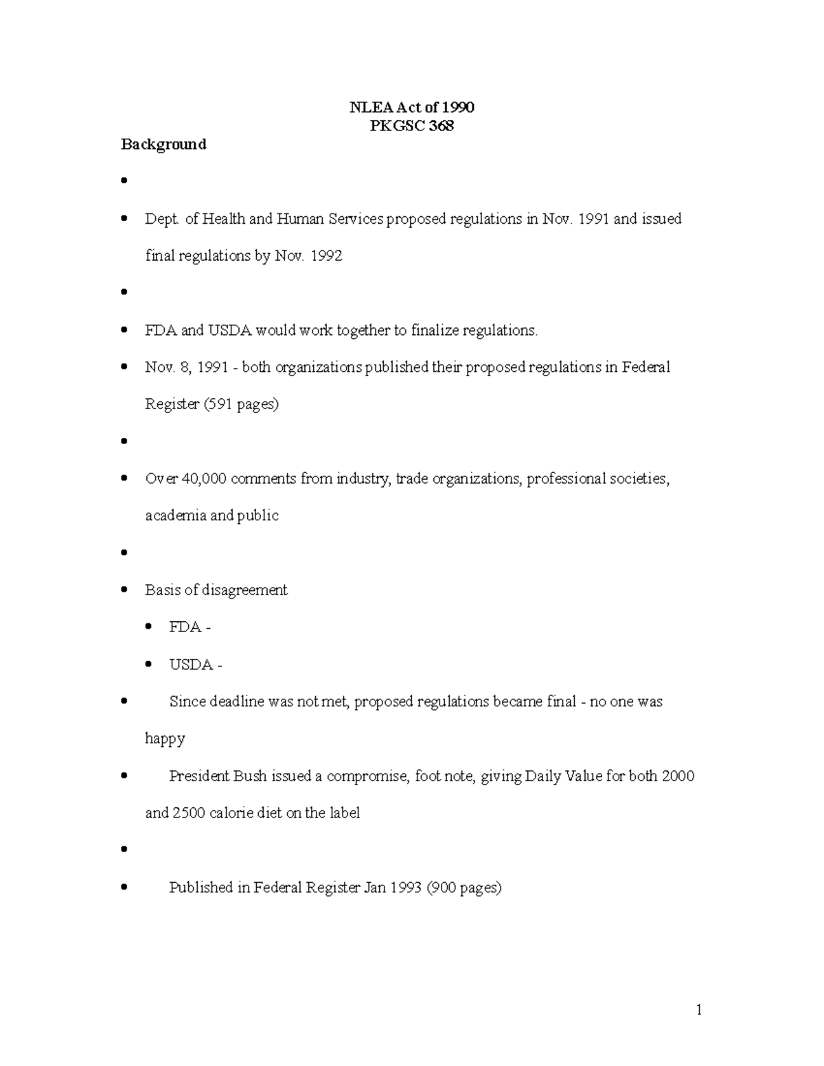 NLEA Act of 1990 HO - Heather Batt - NLEA Act of 1990 PKGSC 368 ...