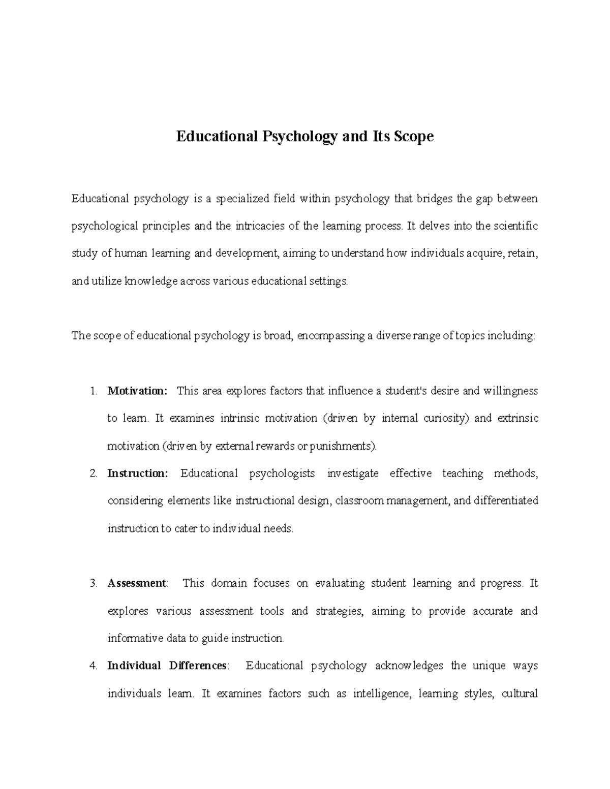 Educational Psychology and its Scope - Educational Psychology and Its ...