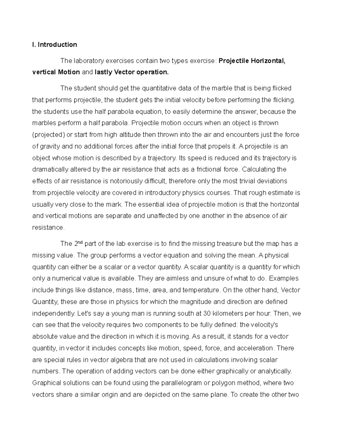 Brunio - LAB Report - Physics - I. Introduction The laboratory ...