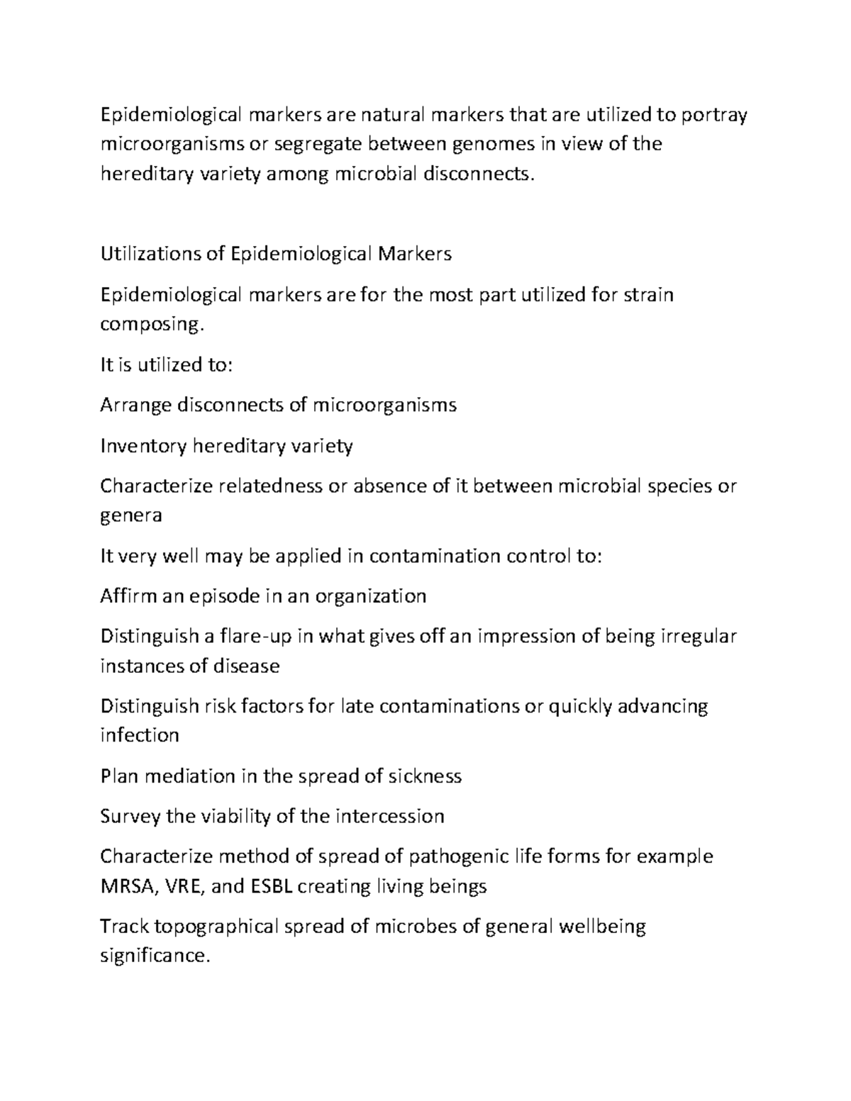 Document (16) - Short lecture notes - Epidemiological markers are ...