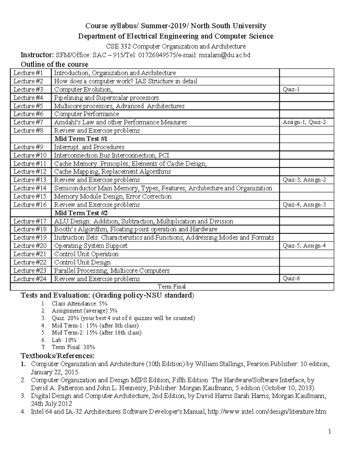 332 course outline summer 2019 - Course syllabus/ Summer-2019/ North ...