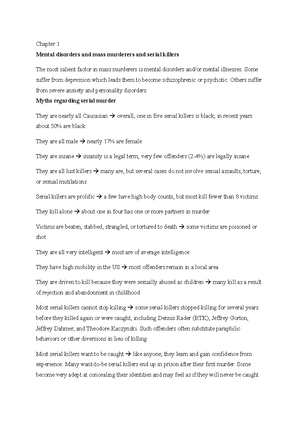 Textbook notes - Mark Winton - Understanding murder Criminal ...