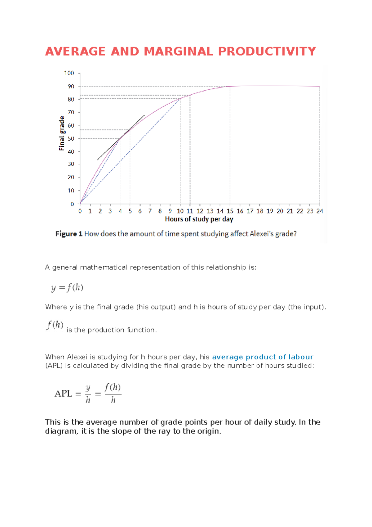 Average and marginal productivity - AVERAGE AND MARGINAL PRODUCTIVITY A ...