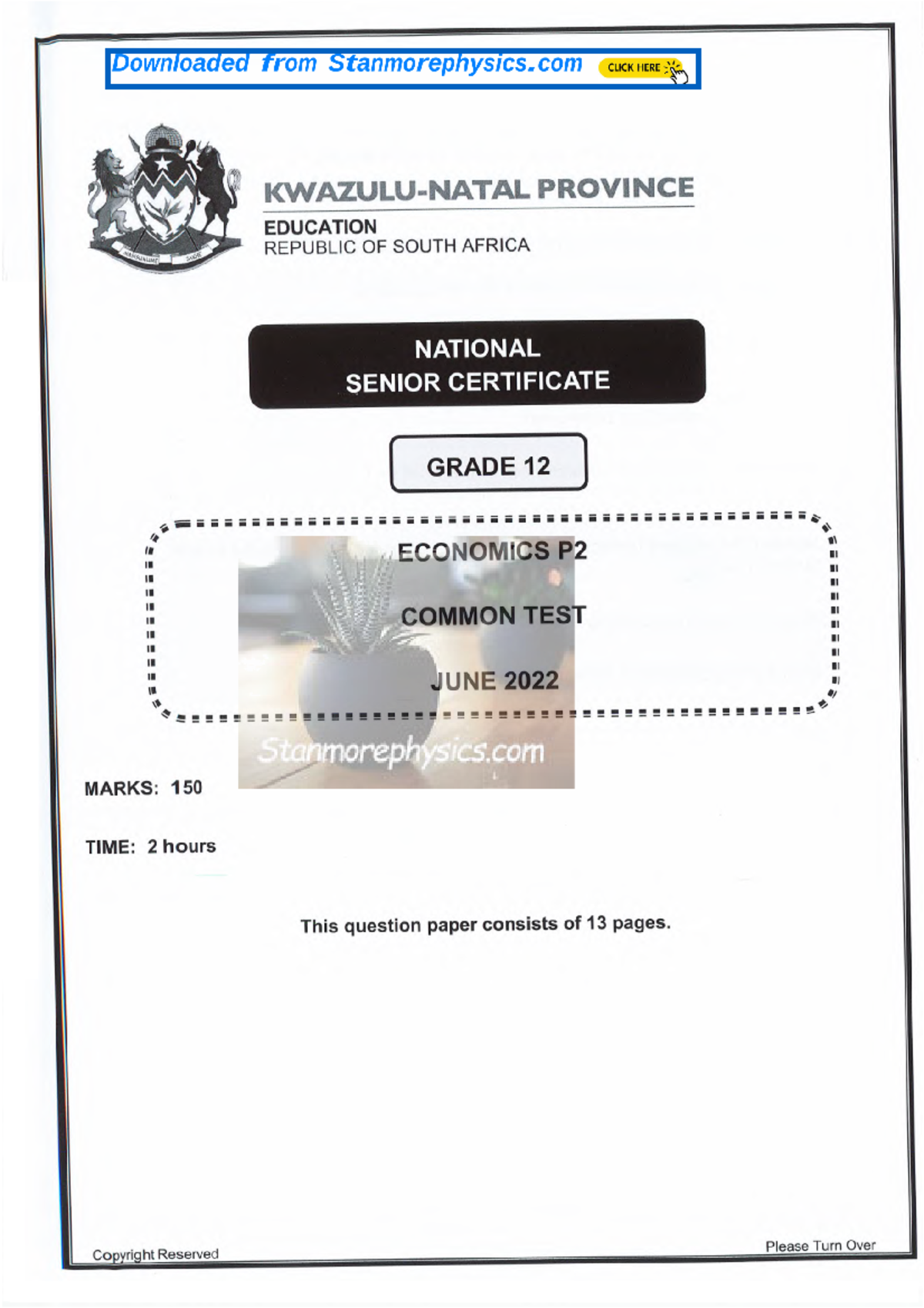 Economics Grade 12 June 2022 P2 only - Studocu