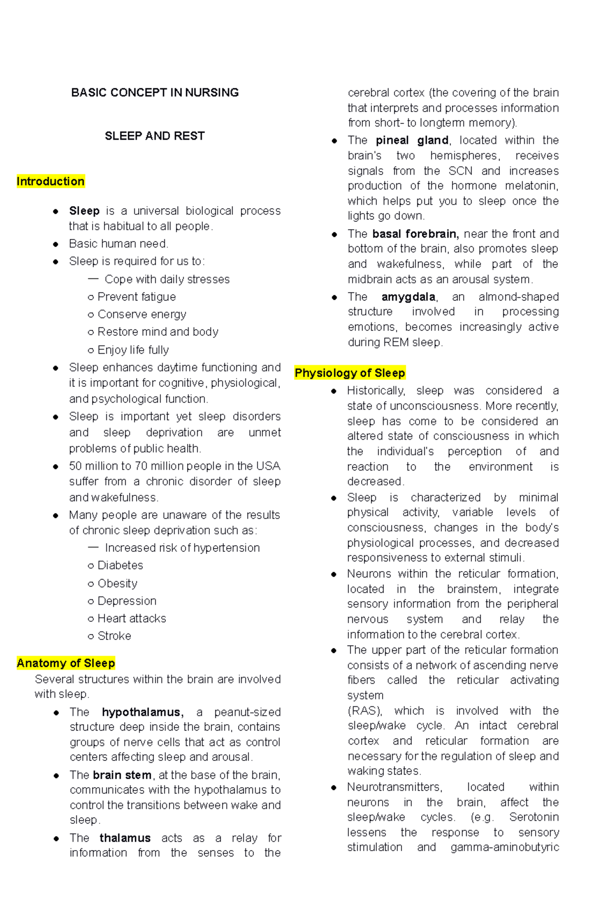 2. Sleep and Rest - BASIC CONCEPT IN NURSING SLEEP AND REST ...