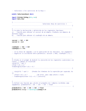 Hoja de ejercicios 1. Elementos básicos de Haskell - Lenguajes de ...