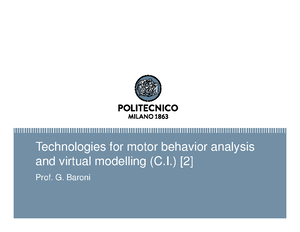 Formulario esercizi - Riassunto Technologies for motor behaviour analysis and virtual modelling ...