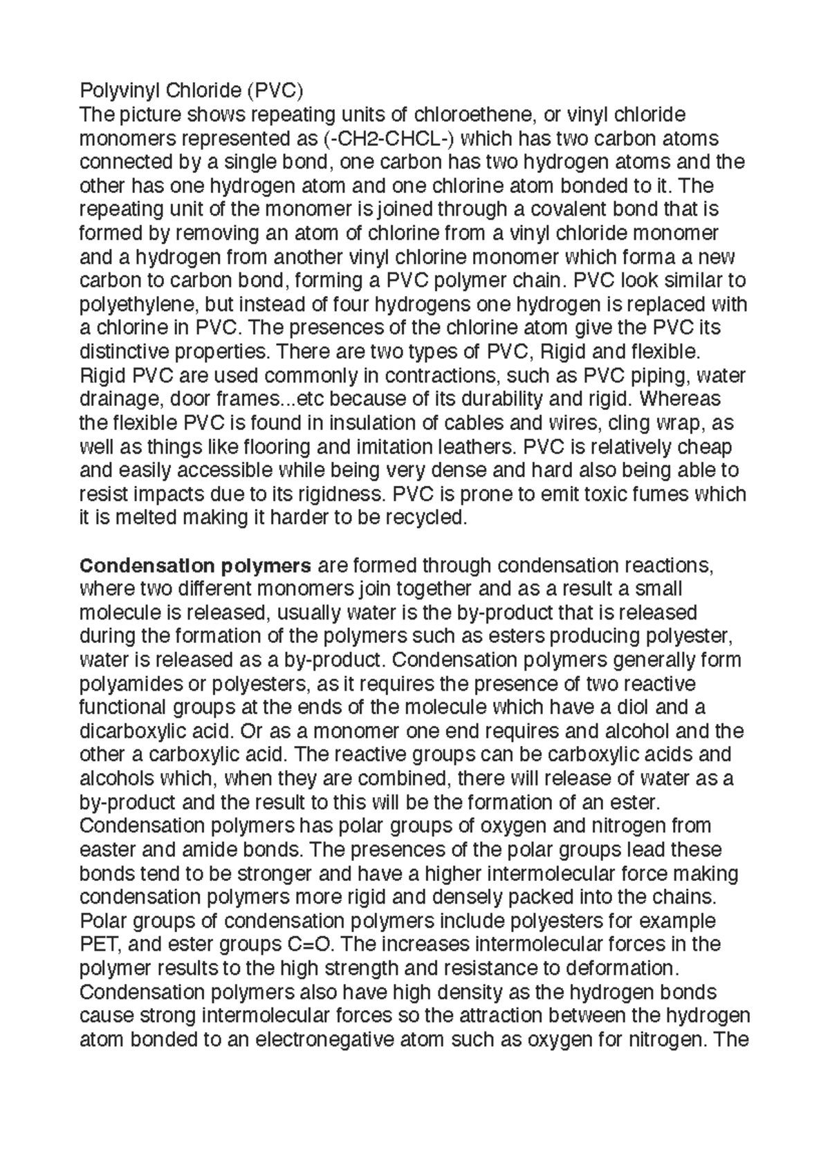 Microplastics Chemistry 91389 level 3 report - Polyvinyl Chloride (PVC ...
