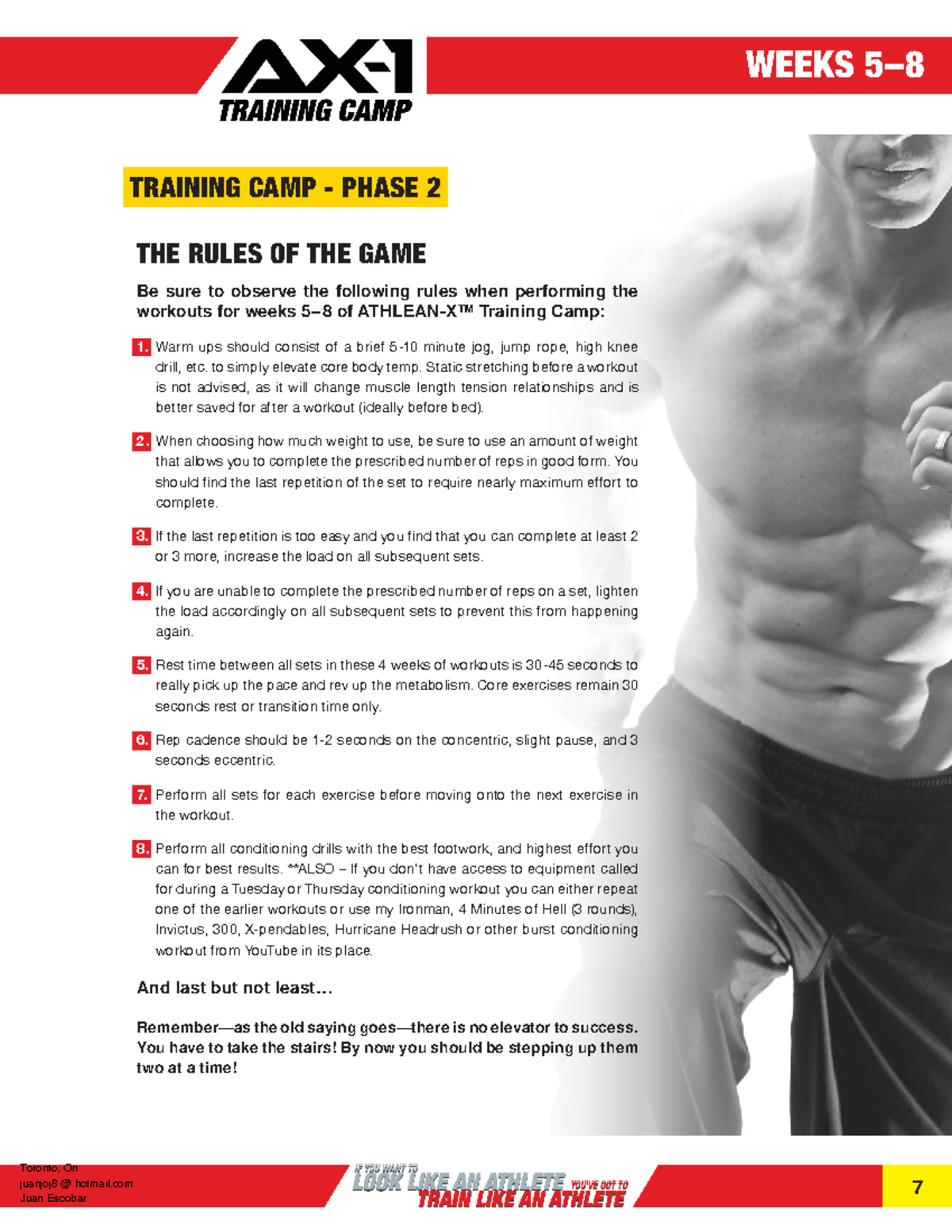 AX1 Gym Workouts Month 2 Inksaver Final - 7 WEEKS 5– THE RULES OF THE ...