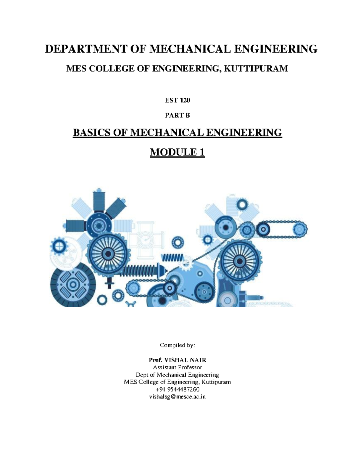 EST 120 BME FULL Notes - DEPARTMENT OF MECHANICAL ENGINEERING MES ...