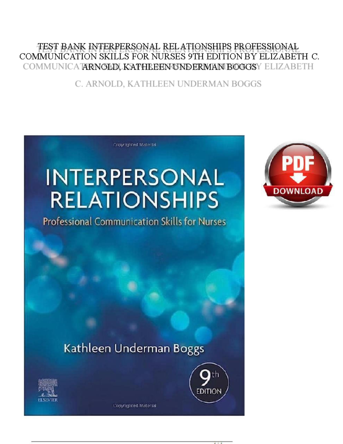TEST BANK Interpersonal Relationships Professional Communication Skills ...