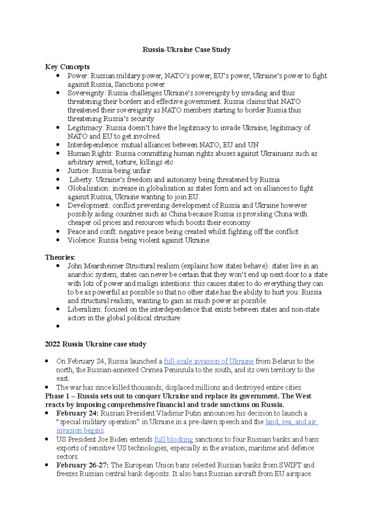 Russia Ukraine case study - Russia-Ukraine Case Study Key Concepts ...