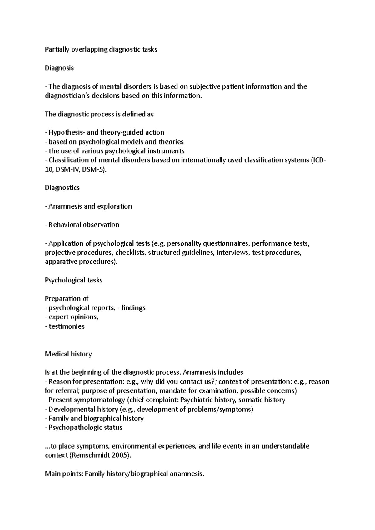 Partially overlapping diagnostic tasks - Partially overlapping ...
