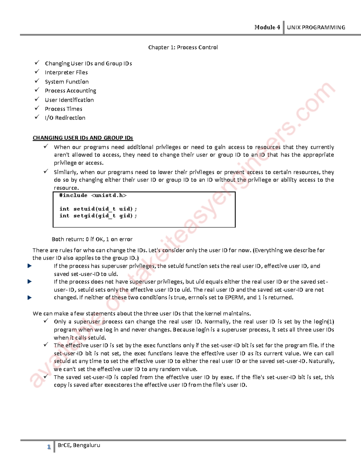 UNM4 - notes of unix - Chapter 1: Process Control Changing User IDs and ...