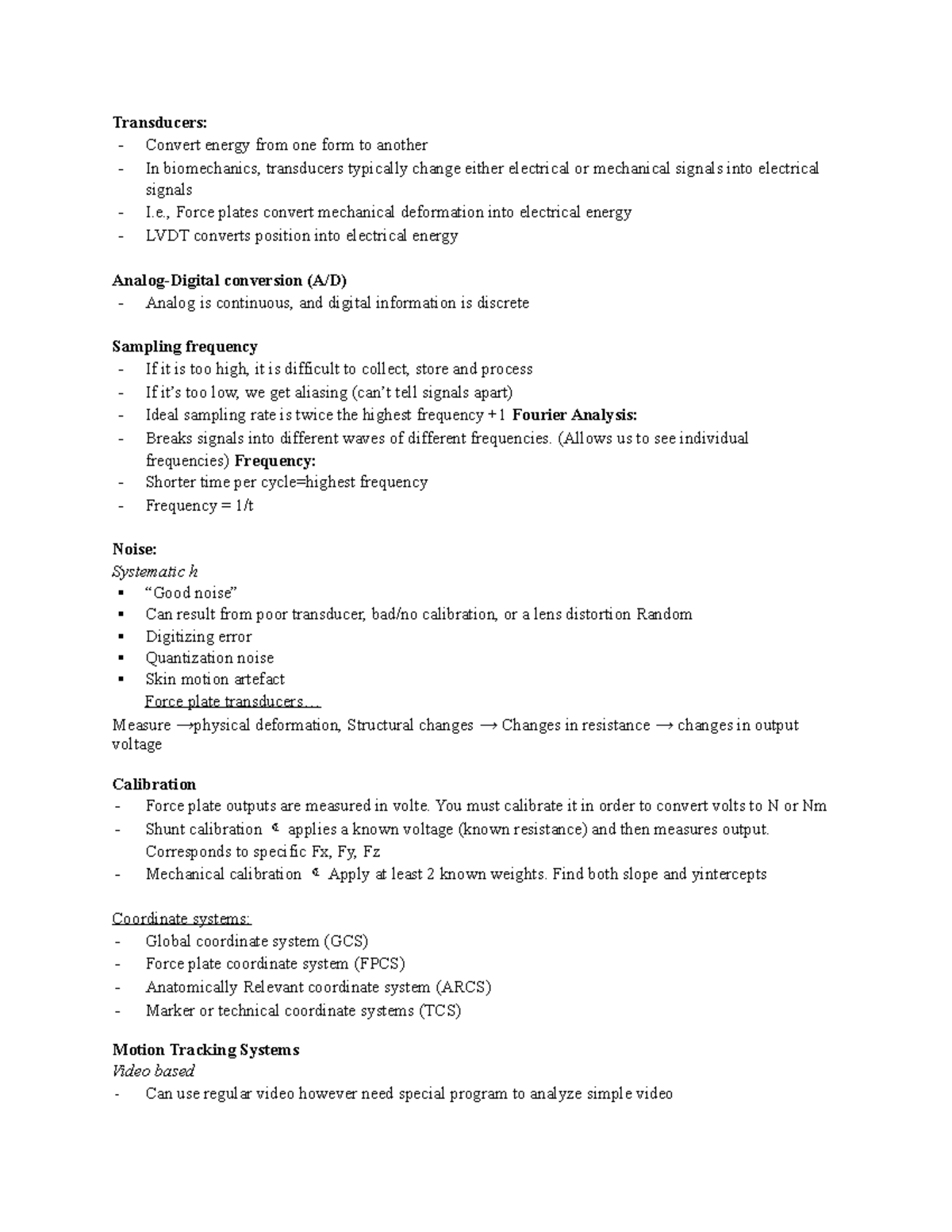 Midterm 1 - Transducers: - Convert energy from one form to another - In ...