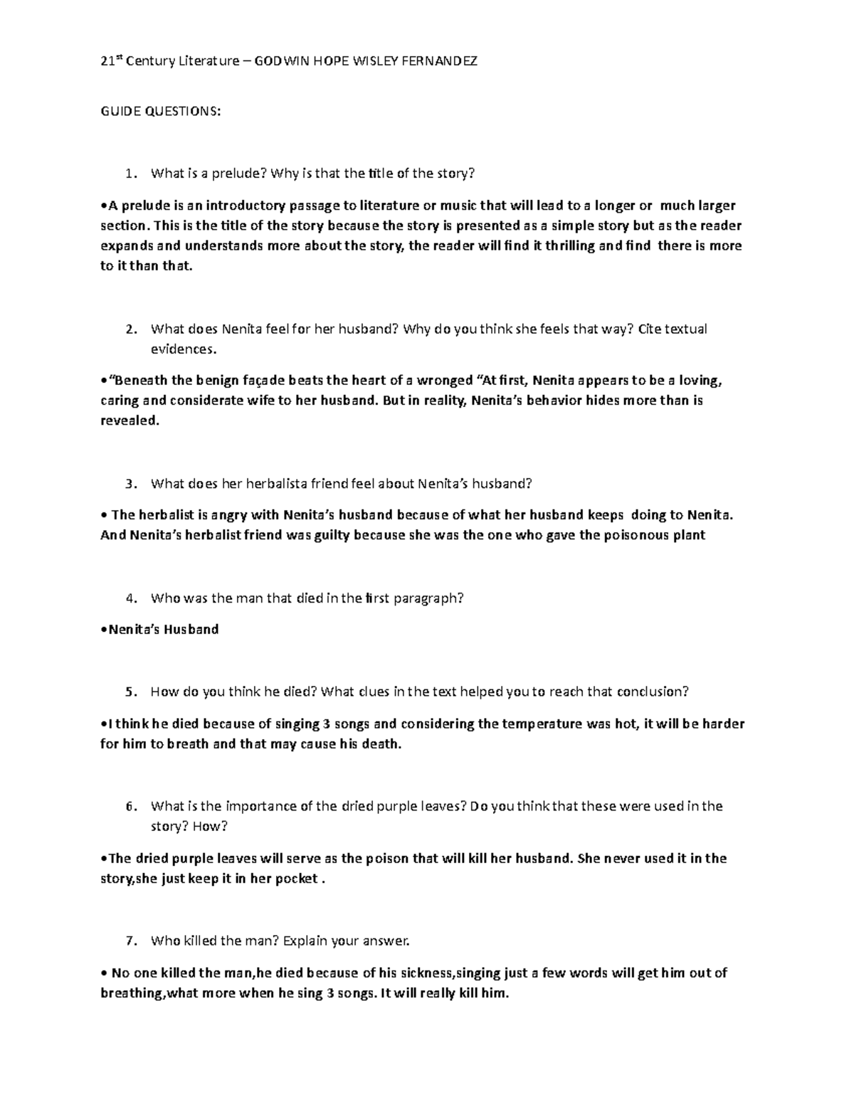 21ST Century Literature WEEK 7 - 21 st Century Literature – GODWIN HOPE ...