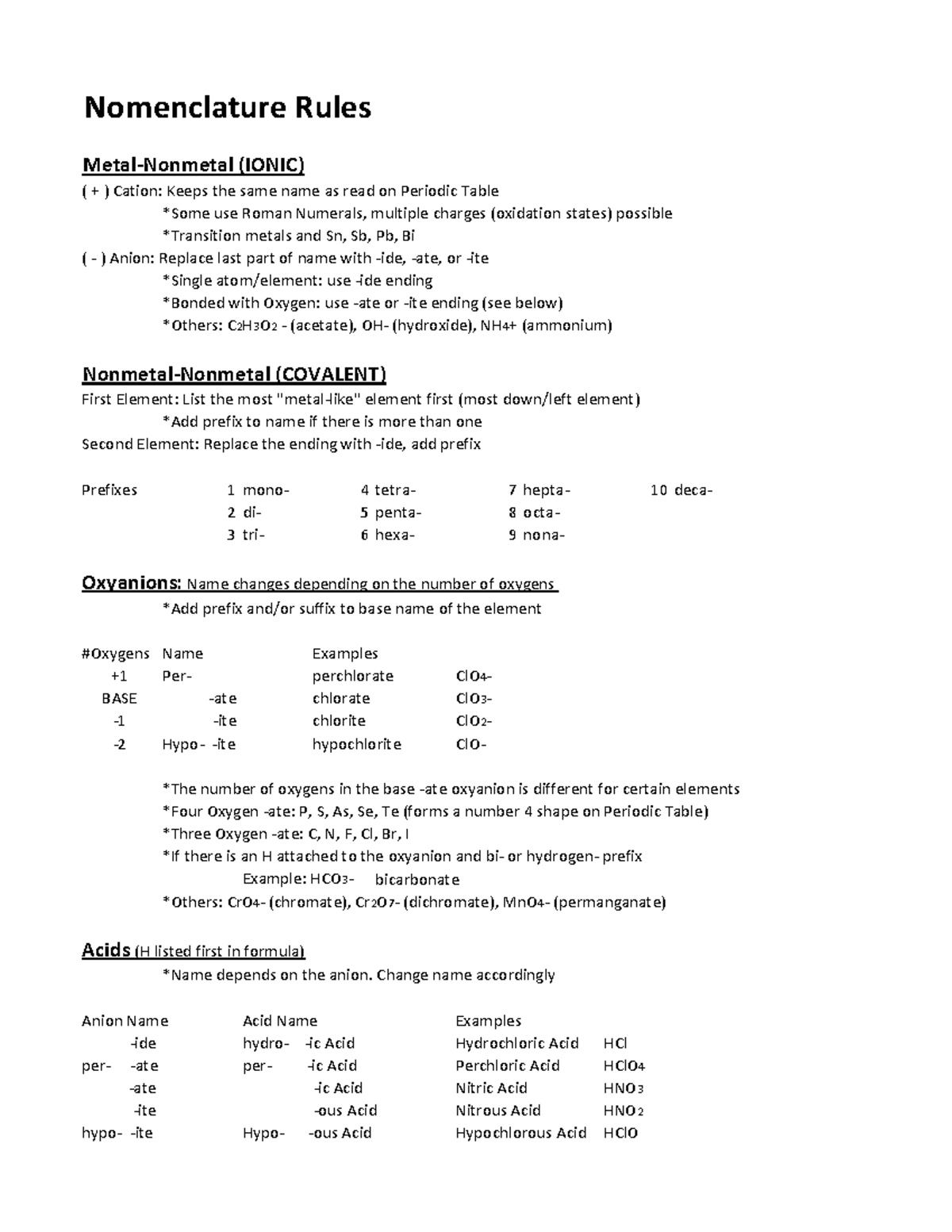 CHEM 103 Nomenclature Rules - CHEM 103 - UNLV - Studocu