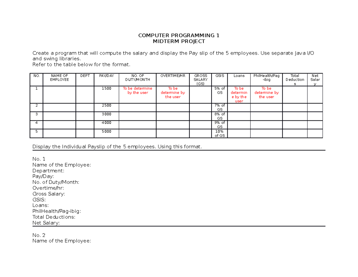 Computer- Programming-1 - COMPUTER PROGRAMMING 1 MIDTERM PROJECT Create ...