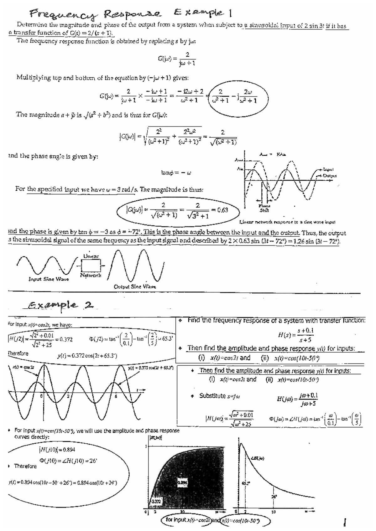 6a- System Response - Frequency Response Example 1 Determine the ... 6a- System Response - Frequency Response Example 1 Determine the ...