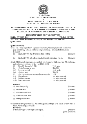 Procurement question papers - BIT 2119 W1-2-60-1- JOMO KENYATTA ...