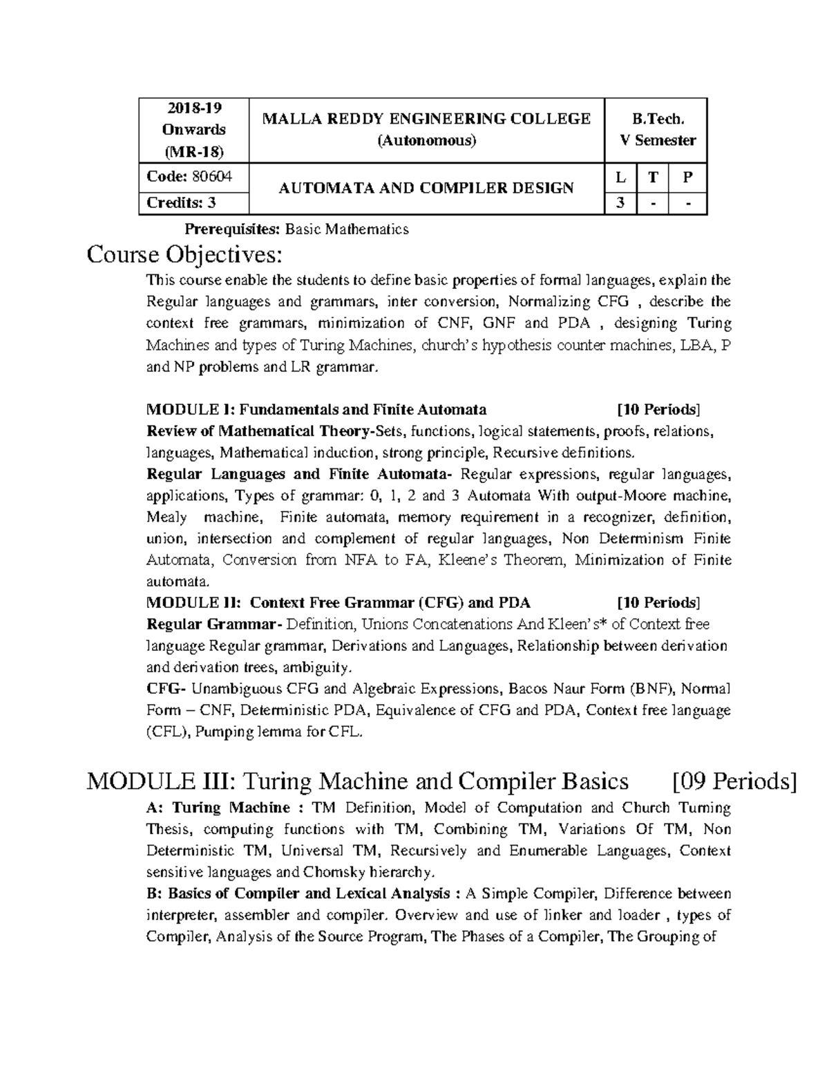 20210624-80604 Automata and Compiler Design removed - ####### 2018- Onwards (MR-18 ...