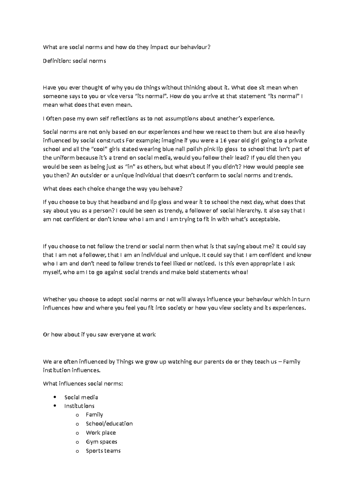 What are social norms and how do they impact our behaviour - What are ...