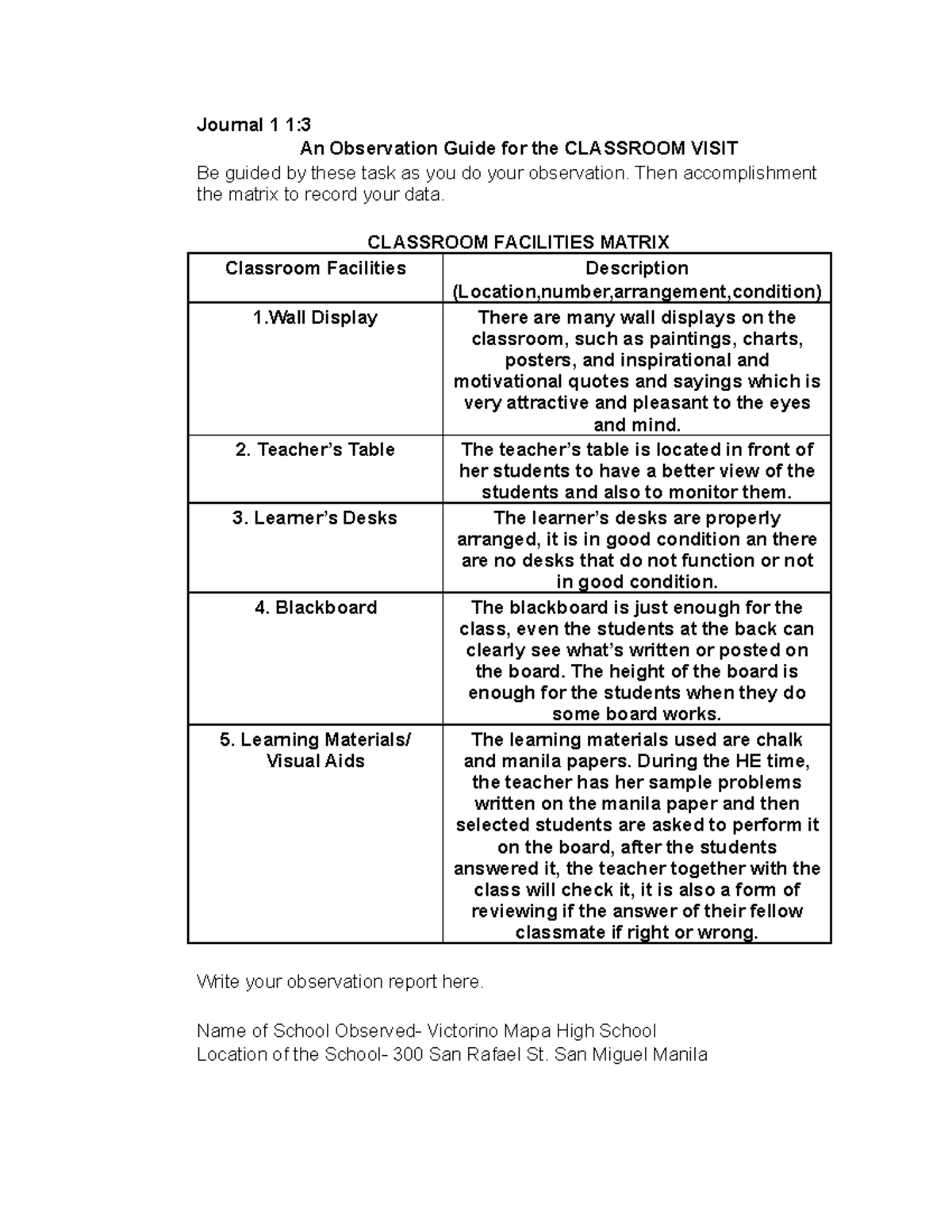 Journal 1 1.3 Pineda - foodservice - Journal 1 1: An Observation Guide ...