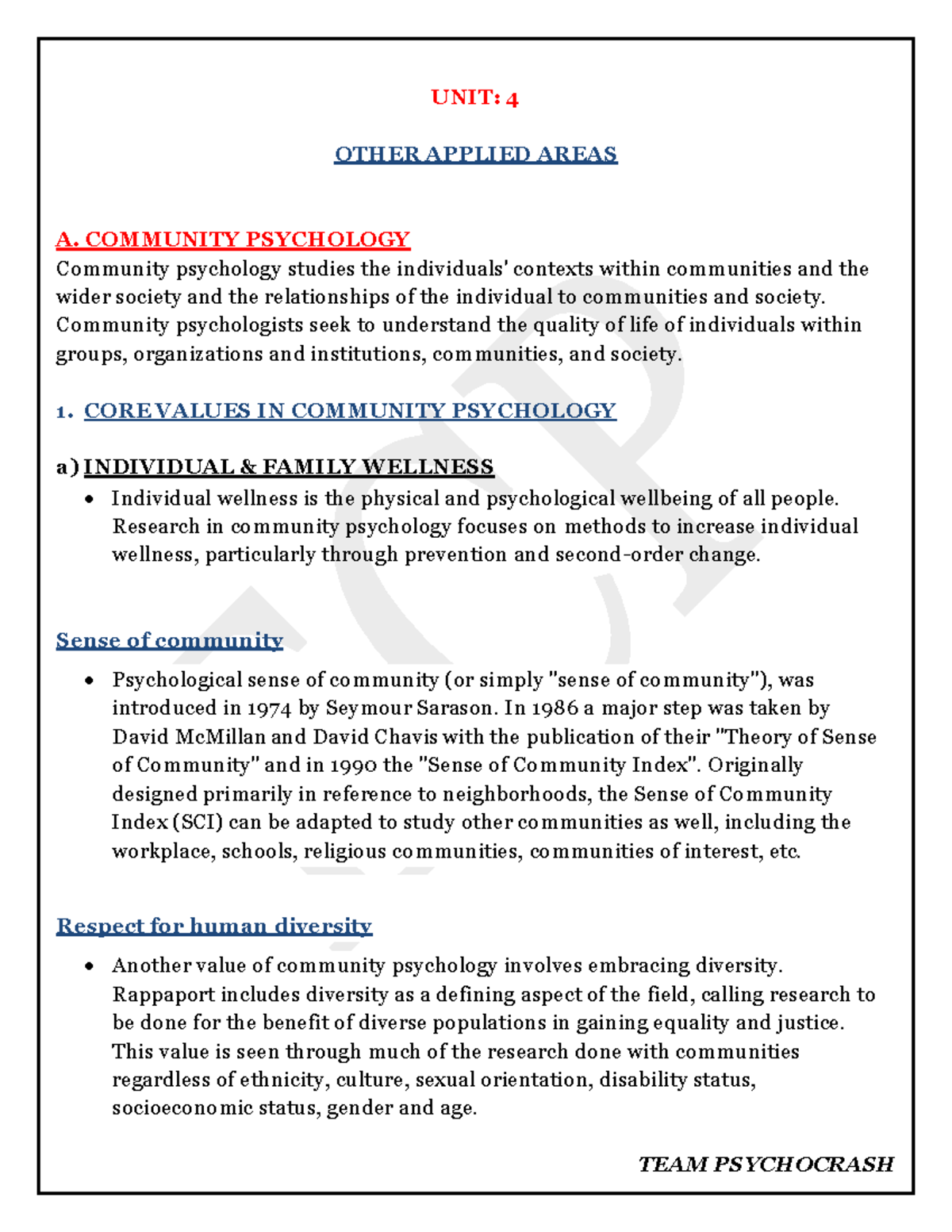 ECP- PG S2 Applied 4 - UNIT: 4 OTHER APPLIED AREAS A. COMMUNITY ...